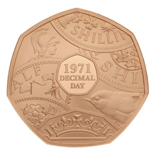 2021 Decimal Day Proof 50p Gold Coin | BullionByPost - From $1,908