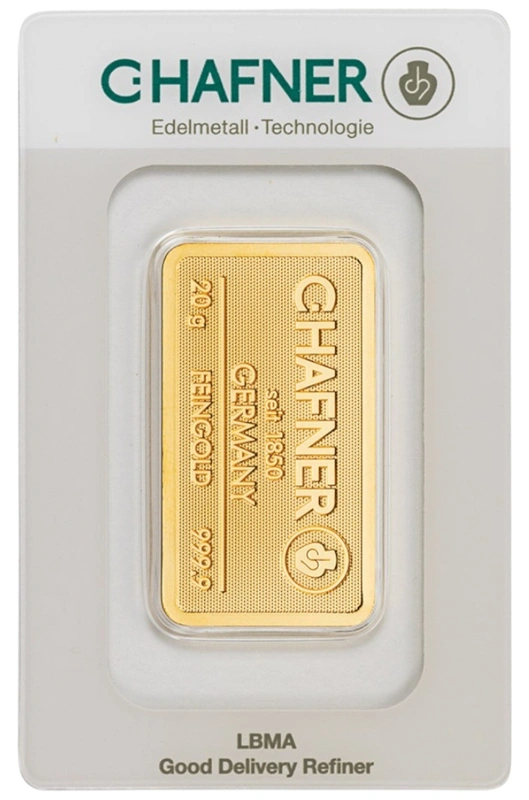 C. Hafner 20 Gram Gold Bars - From $3,160