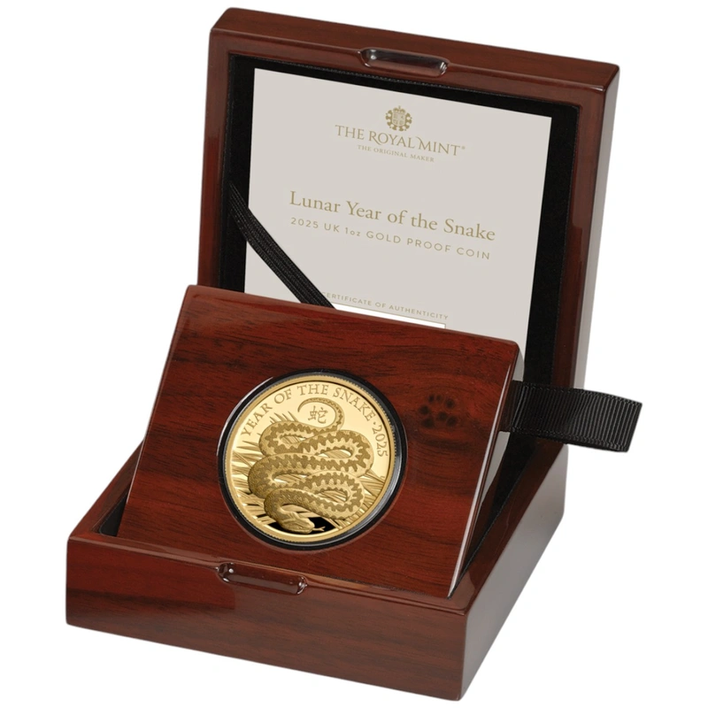 2025 Royal Mint 1oz Year of the Snake Proof Gold Coin Boxed - From $5,196