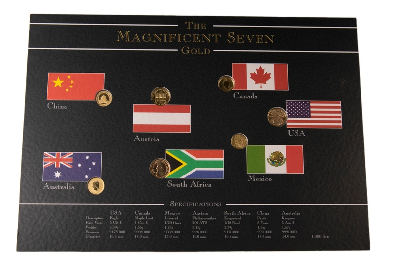 Magnificent Seven 1/10oz Gold Coins - $2,416