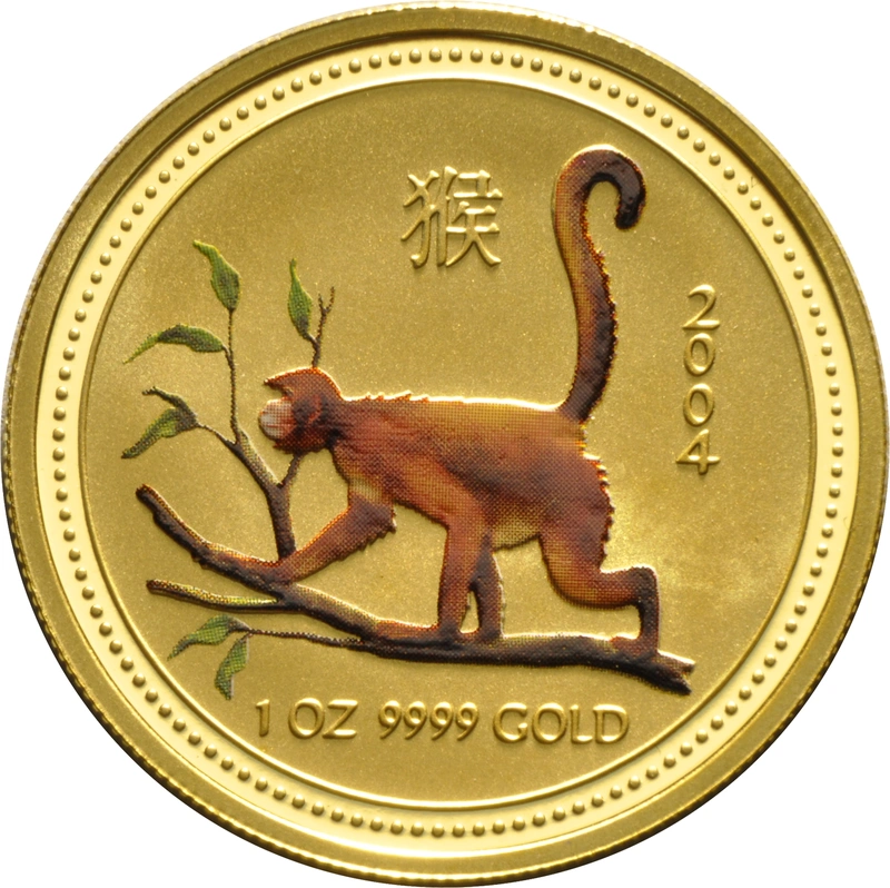 2004 Year of the Monkey Gold Coin 1oz Perth Mint Australian Lunar ...