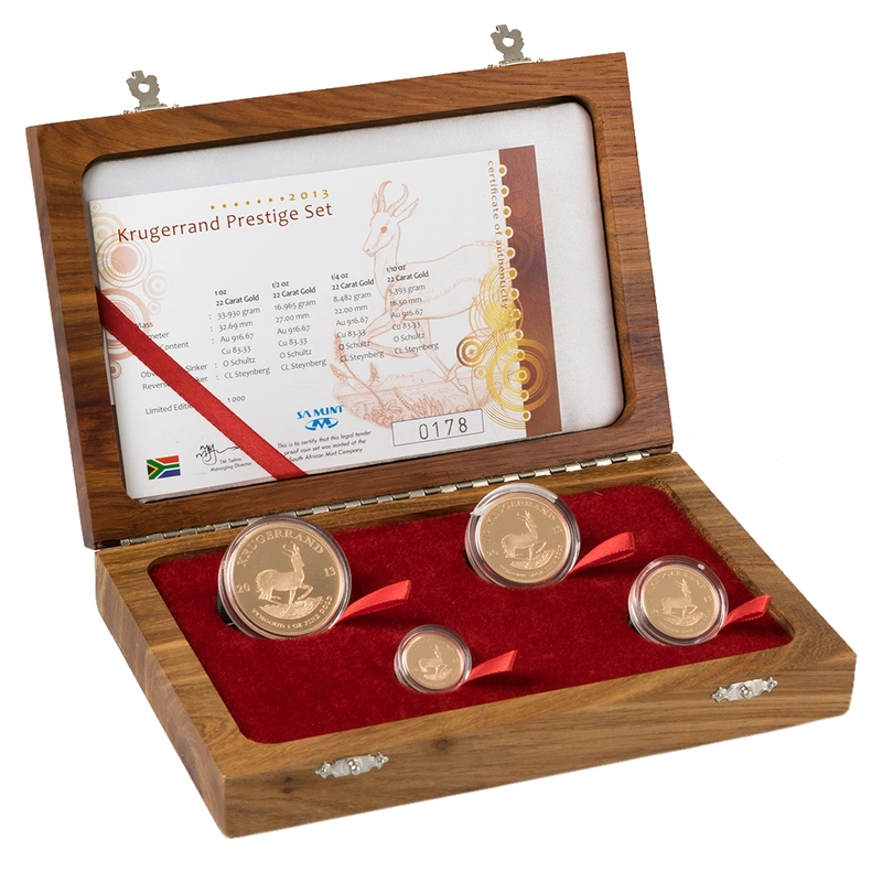2013 Proof Krugerrand Gold Coin Prestige 4 Coin Set Boxed - $9,308