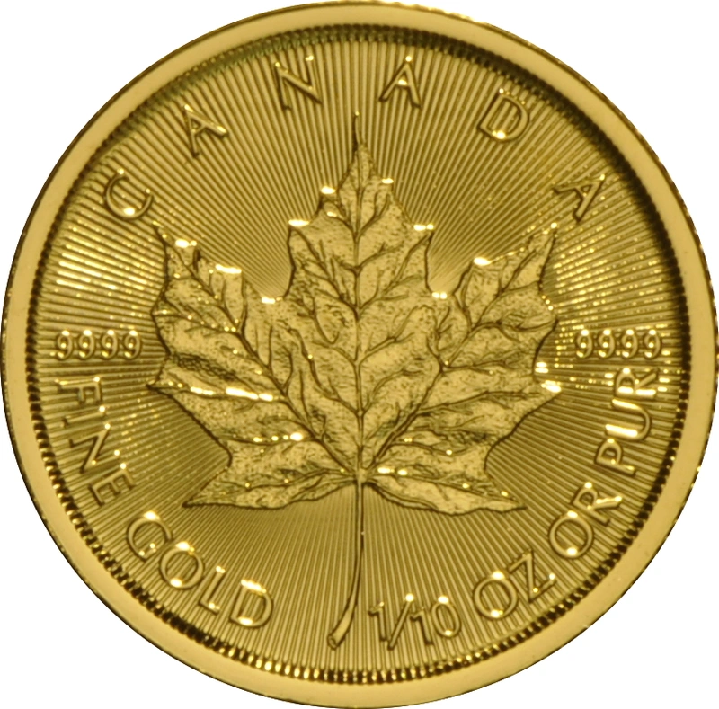 2018 1/10oz Canadian Maple Leaf Gold Coin - $518.10