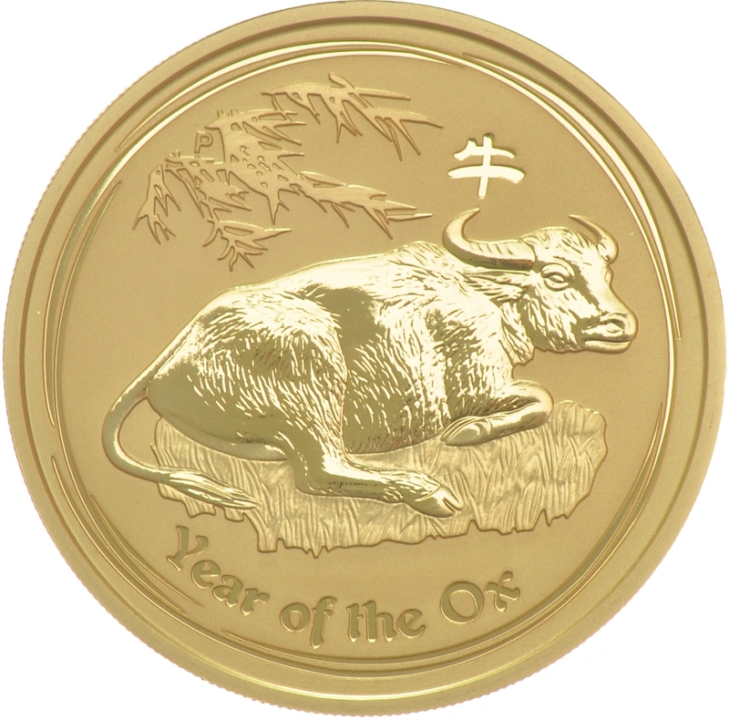 2009 Year of the Ox Gold Coin 2oz Perth Mint Australian Lunar Series ...