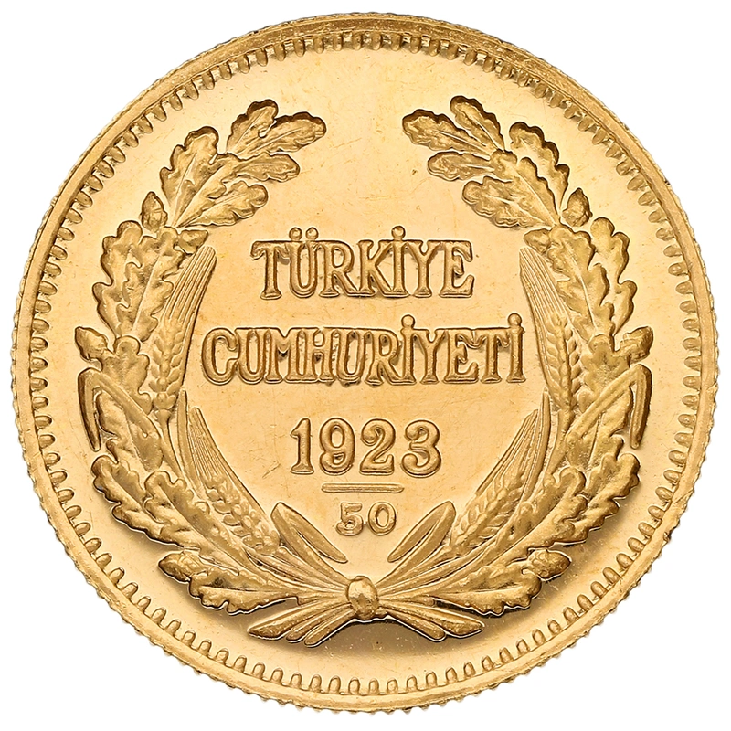 Turkish 250 Piastres Kurush Gold Coin Kemal Ataturk - $2,775
