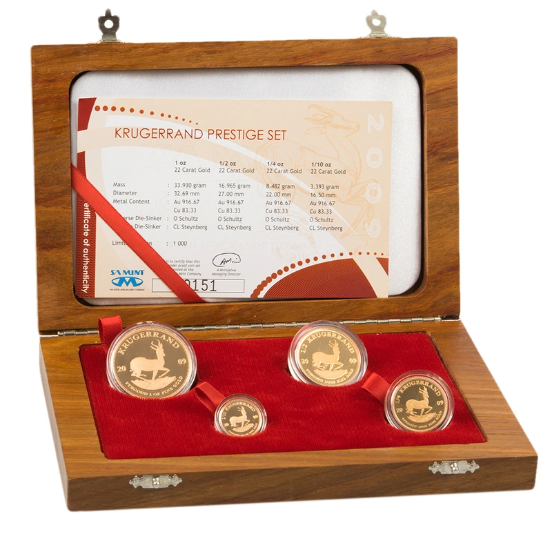 2009 Proof Krugerrand Gold Coin Prestige 4 Coin Set Boxed - $9,041