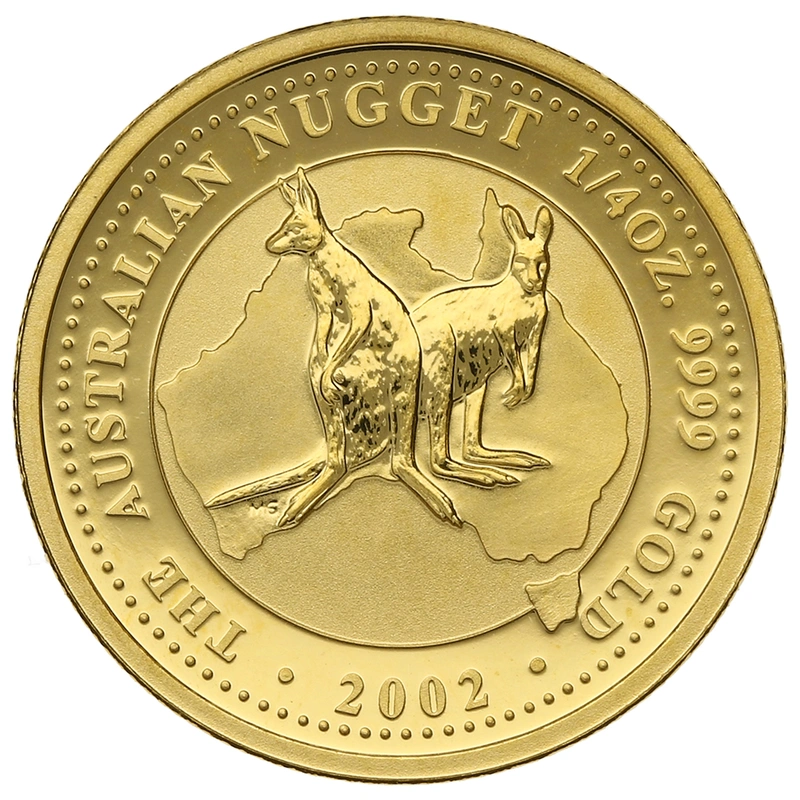 2002 1/4oz Australian Kangaroo Gold Nugget Coin - $1,204