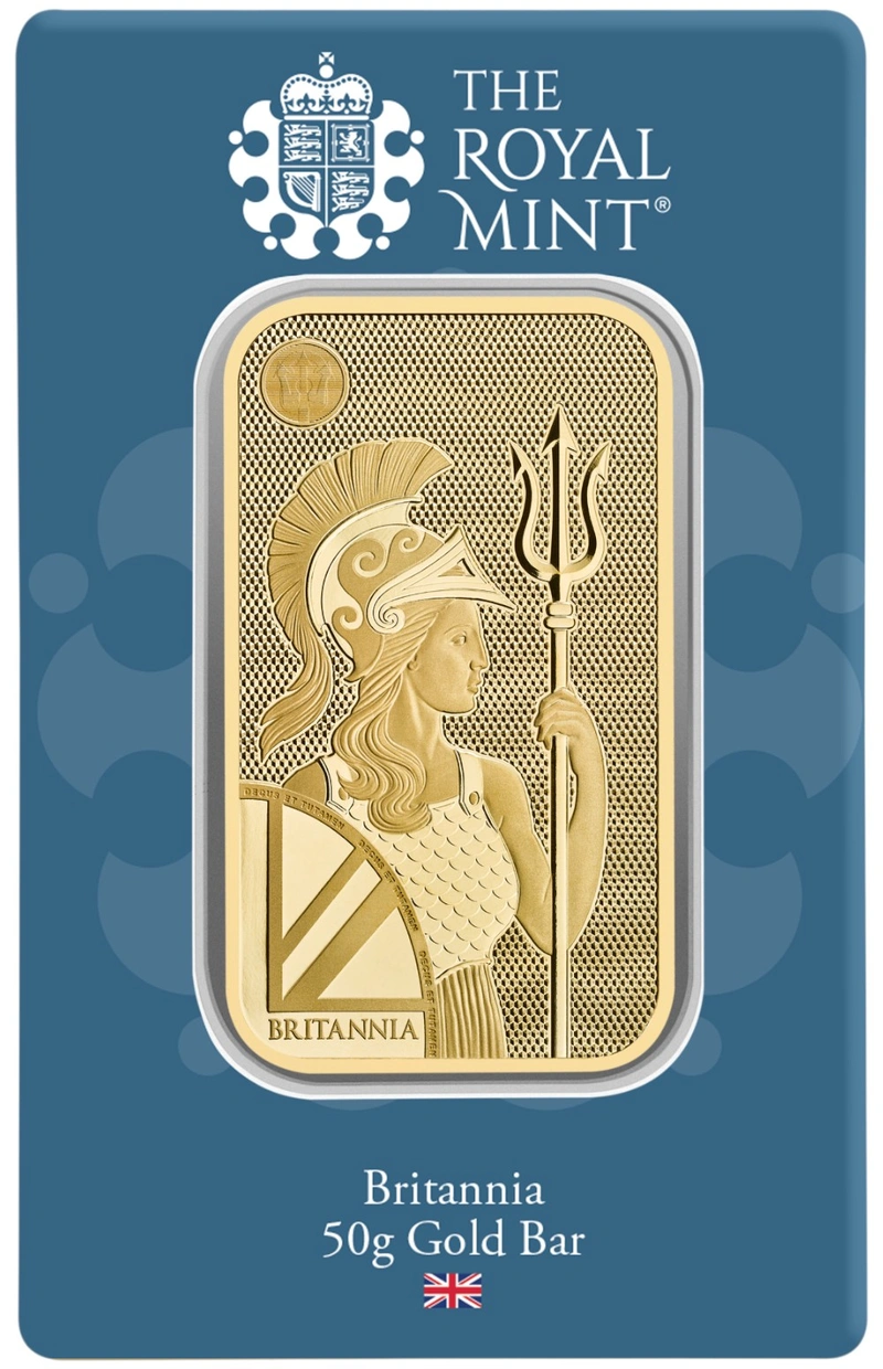 50g Gold Bar Britannia Minted - From $6,275