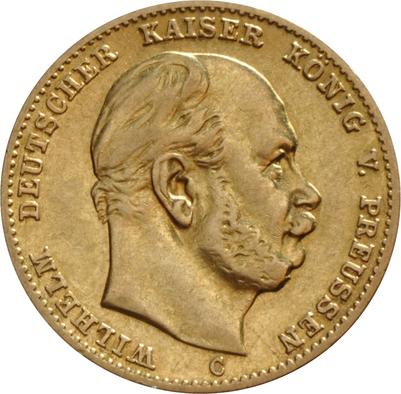 German 10 Mark Gold Coin Wilhelm I 1872-1880 - $1,220